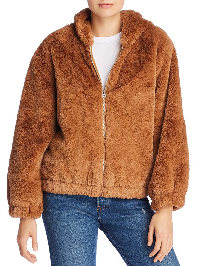 FRENCH CONNECTION Arabella Faux-Fur Hooded Bomber Jacket | Bloomingdale's
