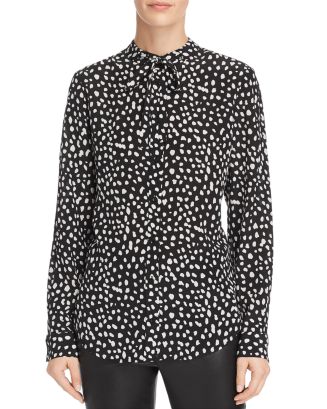Anine Bing Holly Printed Silk Blouse | Bloomingdale's