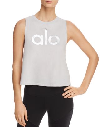 Alo Yoga Signature Cropped Logo Tank | Bloomingdale's