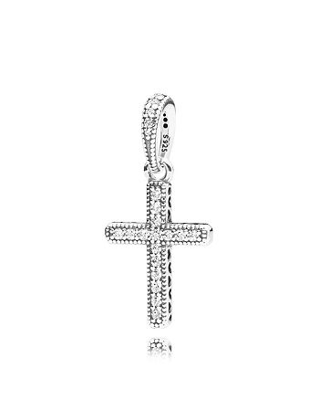 Pandora Sterling Silver & Cubic Zirconia Classic Cross Charm ...