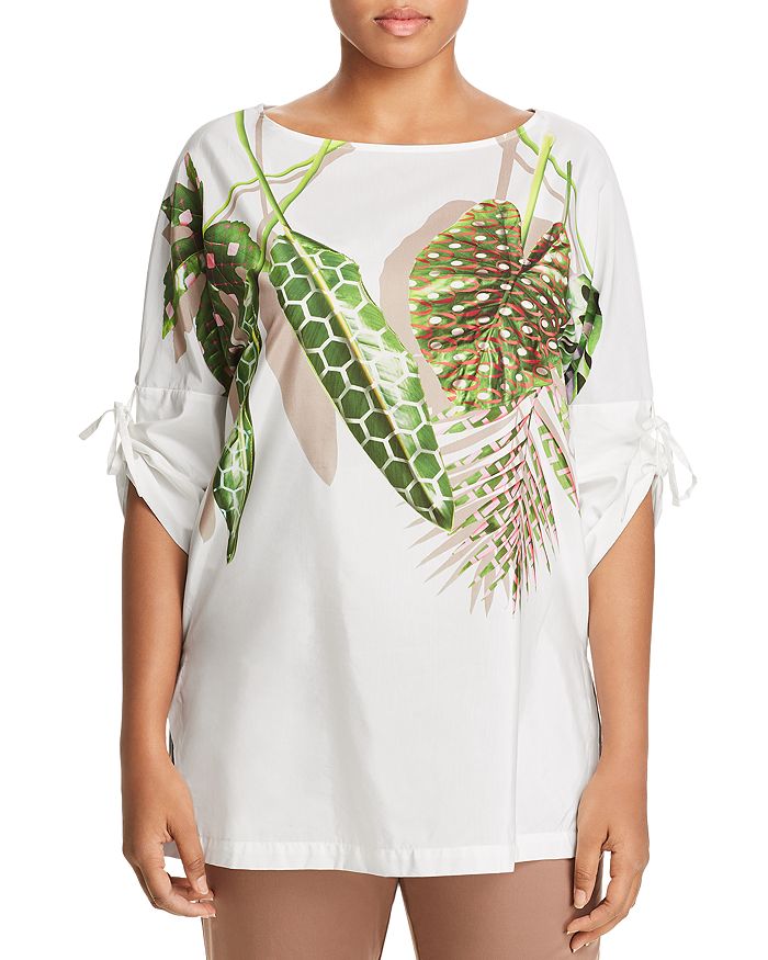 Marina Rinaldi Filare Leaf Print Tunic | Bloomingdale's