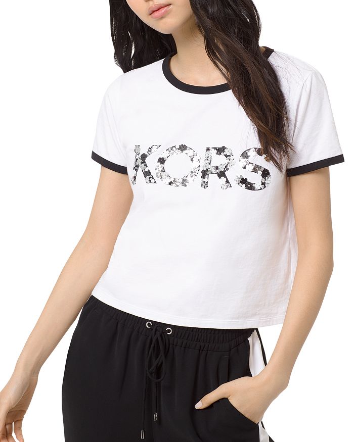 MICHAEL Michael Kors Sequined Logo Tee | Bloomingdale's