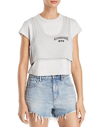 alexanderwang.t Lightweight Terry Layered-Look Tee | Bloomingdale's