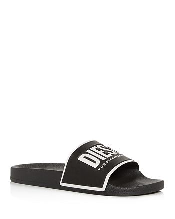 Diesel Men's Sa-Valla Logo Slide Sandals | Bloomingdale's