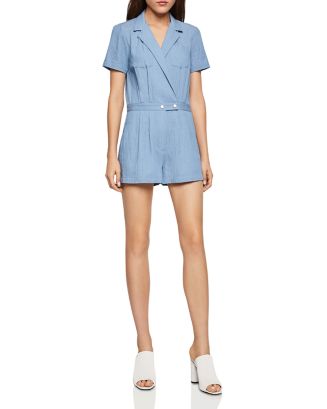 BCBGeneration Plissé Utility Romper | Bloomingdale's