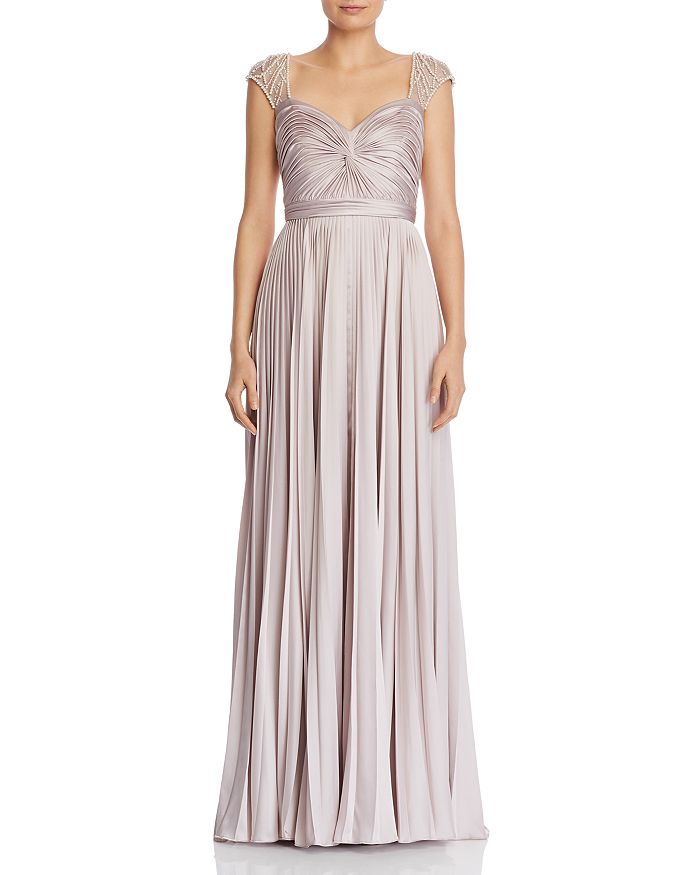 Aidan Mattox Pearl-Embellished Satin Gown - 100% Exclusive | Bloomingdale's