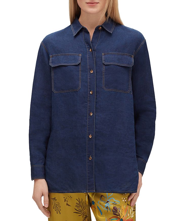 Lafayette 148 New York Everson Linen Shirt | Bloomingdale's