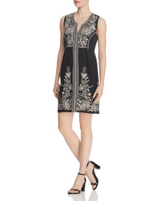 Johnny Was Sleeveless Embroidered Linen Dress | Bloomingdale's