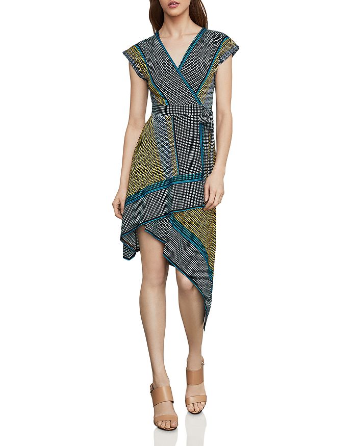 BCBGMAXAZRIA Asymmetric Mixed Print Faux-Wrap Dress | Bloomingdale's BCBGMAXAZRIA Asymmetric Mixed Print Faux-Wrap Dress | Bloomingdale's