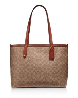 COACH Signature Coated Canvas Central Tote | Bloomingdale's