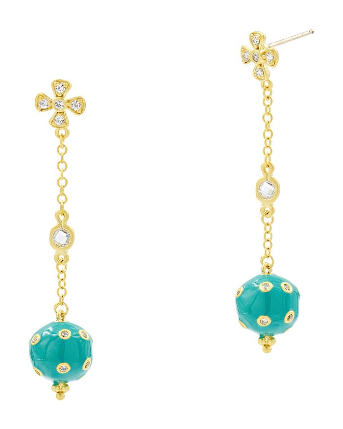 Freida Rothman Harmony Ball Drop Earrings in 14K Gold-Plated Sterling ...