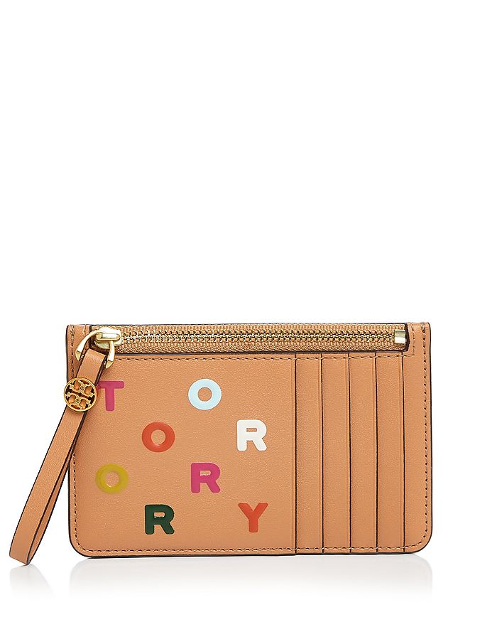 Tory Burch Printed Letters Slim Card Case | Bloomingdale's