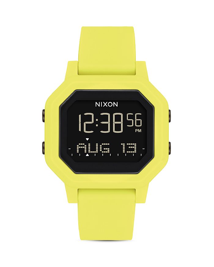 Nixon Siren Rubber Strap Watch, 33mm x 38mm | Bloomingdale's