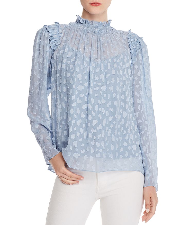 Rebecca Taylor Silk-Blend Leopard Top | Bloomingdale's