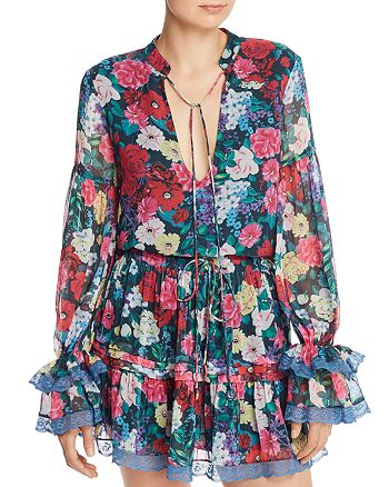 Rococo Sand Ruffled Georgette Top | Bloomingdale's