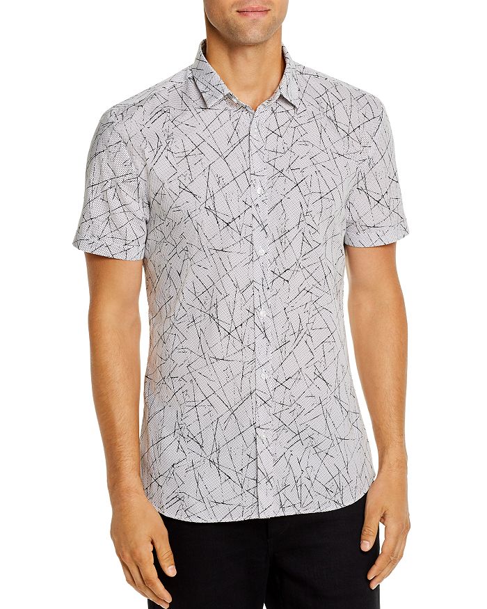 HUGO Empson Short-Sleeve Abstract Print Slim Fit Shirt | Bloomingdale's