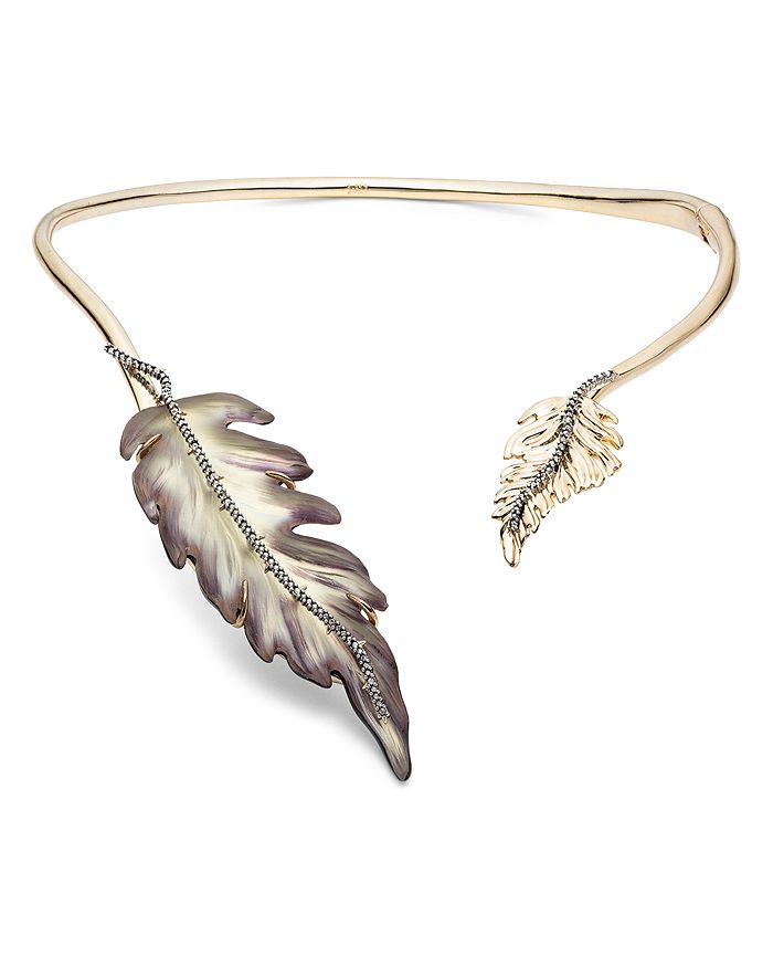 Alexis Bittar Modern Georgian Limited-Edition Feather Hinge Collar ...