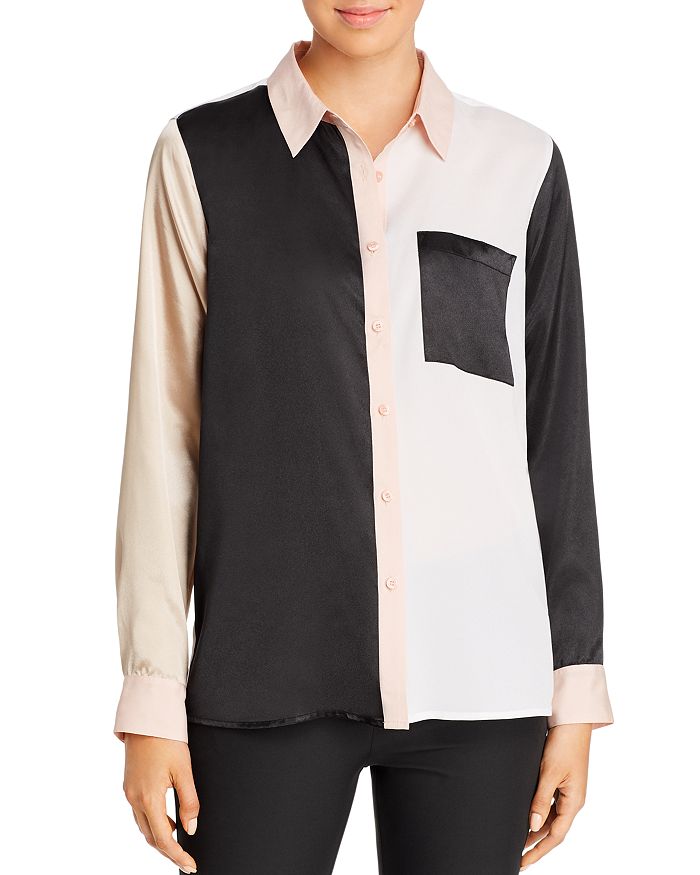 Calvin Klein Color-Block Blouse | Bloomingdale's