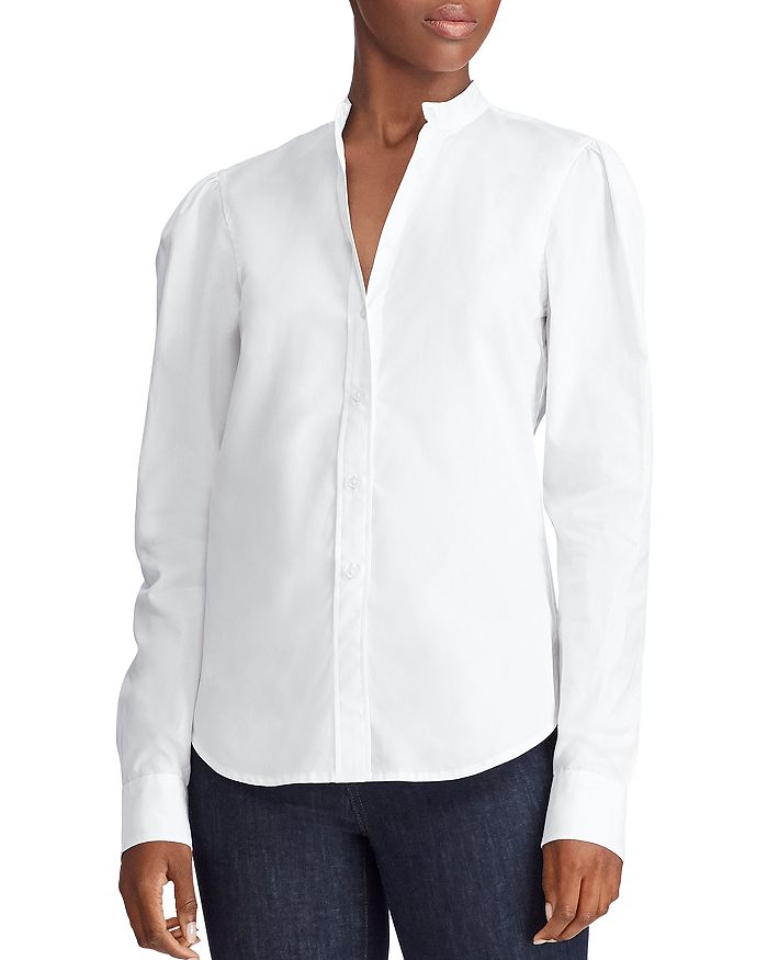 Ralph Lauren Cotton Puff-Shoulder Shirt | Bloomingdale's