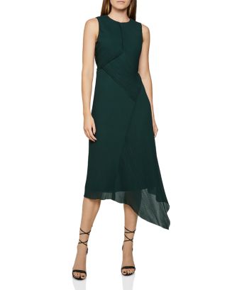 REISS Rhona Micro Pleated Midi Dress | Bloomingdale's
