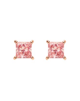 Lightbox Jewelry Pink Princess Lab-Grown Diamond Stud Earrings in Rose ...