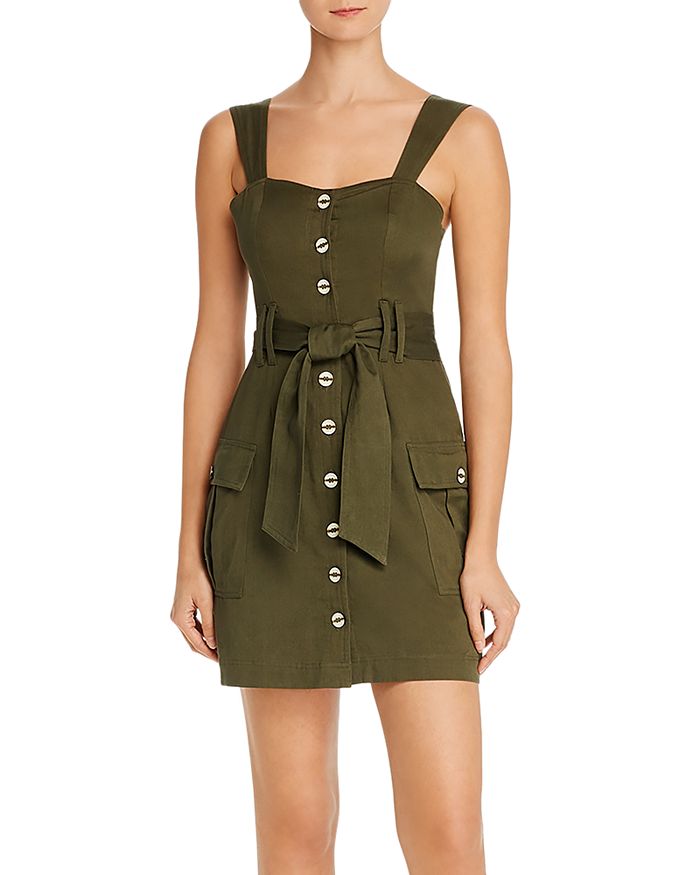 Red Carter Cargo Belted Mini Dress In White | ModeSens