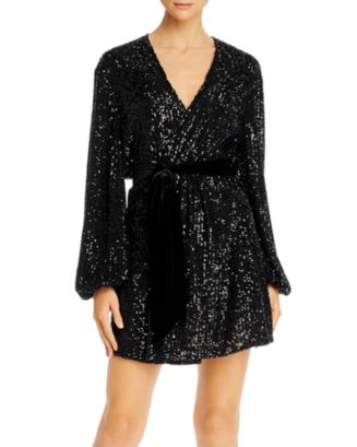 Jay Godfrey Polly Sequined Mini Wrap Dress | Bloomingdale's