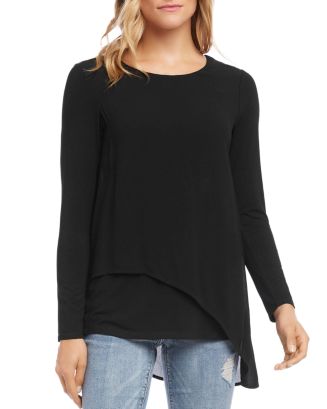 Karen Kane Sheer-Overlay Top | Bloomingdale's
