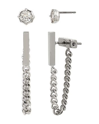ALLSAINTS Stone Stud & Swag Chain Earrings, Set of 2 | Bloomingdale's