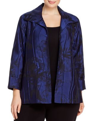 Caroline Rose Plus Floral Patterned Textured Jacket | Bloomingdale's