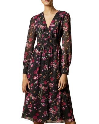 Ted Baker Adriela Fern-Forest Printed Midi Dress | Bloomingdale's Women