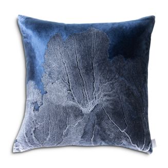 Aviva Stanoff Navy Sea Fan Signature Velvet Collection Pillow, 20" x 20 ...