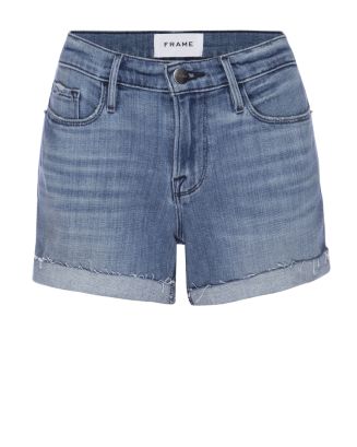 FRAME Le Cut Off Raw Edge Denim Shorts in Lantana | Bloomingdale's