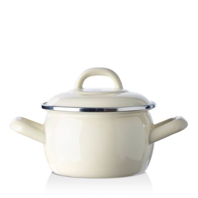 Bk Cookware Mini Enameled Dutch Oven, Black In Cream | ModeSens