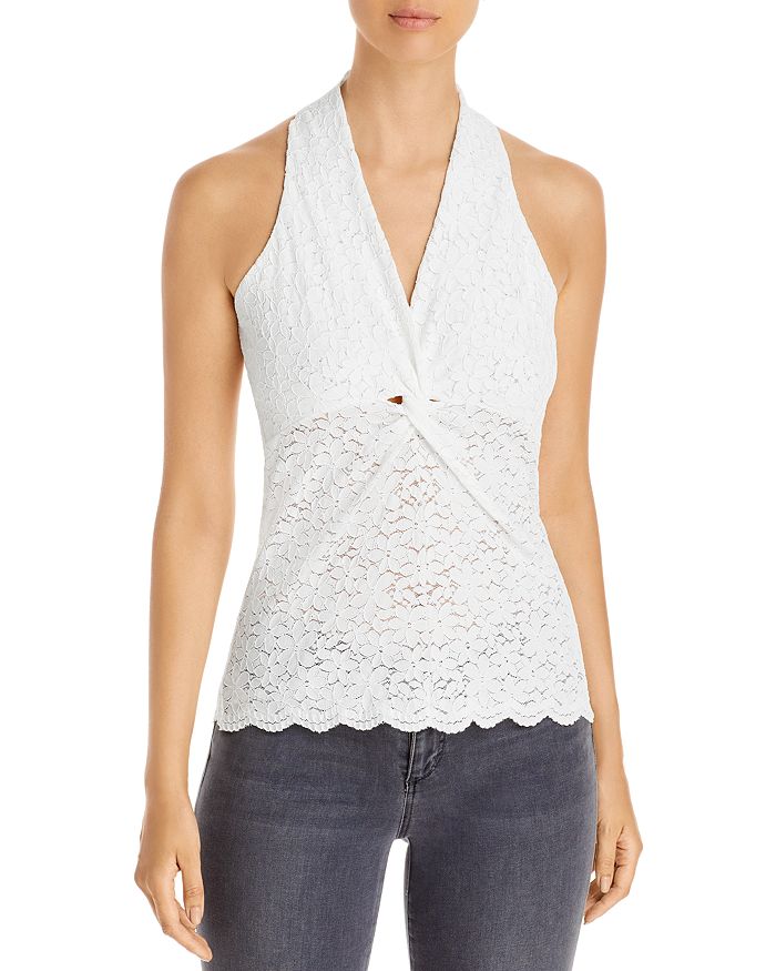 Red Haute Twisted Lace Top | Bloomingdale's