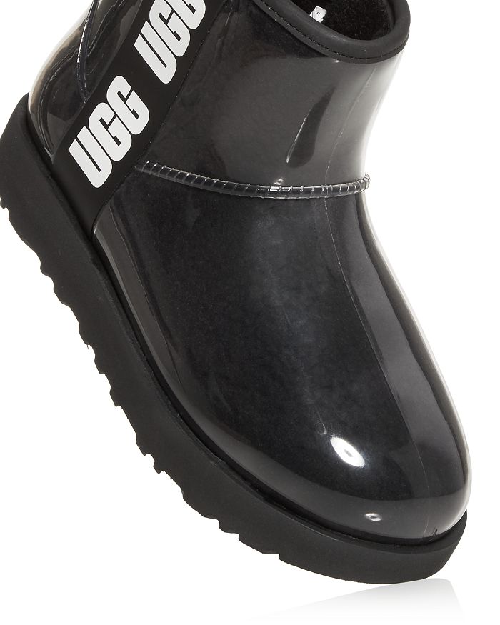Ugg Classic Clear Mini Pvc And Faux-shearling Boots In Black | ModeSens