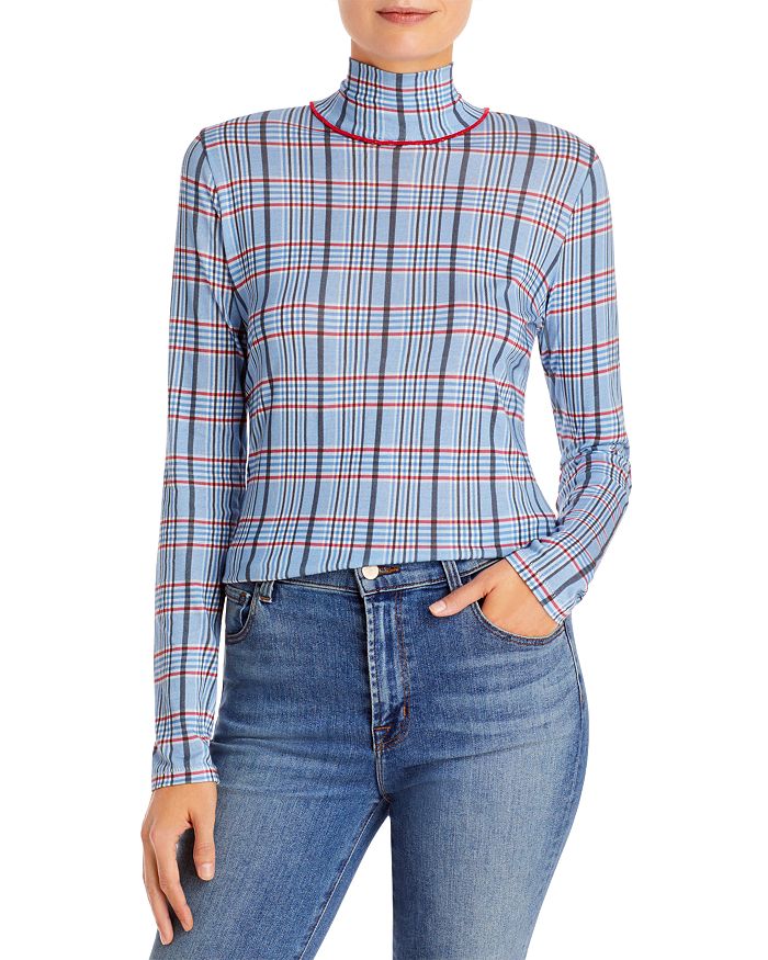 rag & bone Plaid Shaw Turtleneck Top | Bloomingdale's