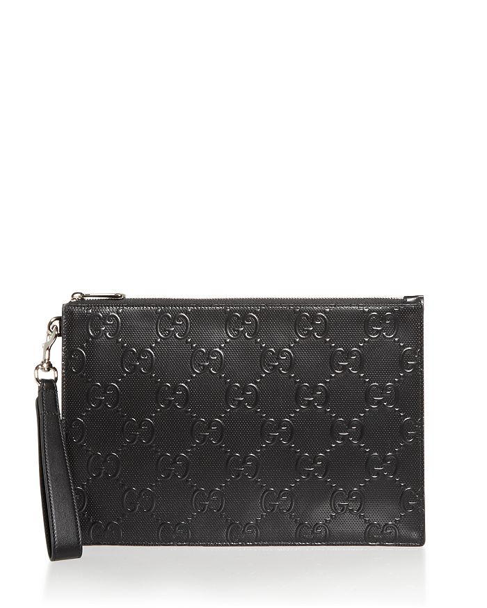 Gucci GG Embossed Leather Pouch | Bloomingdale's