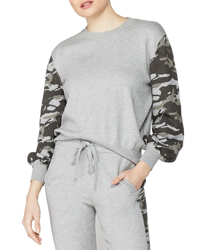 Monrow Camo Sleeve Sweatshirt | Bloomingdale's