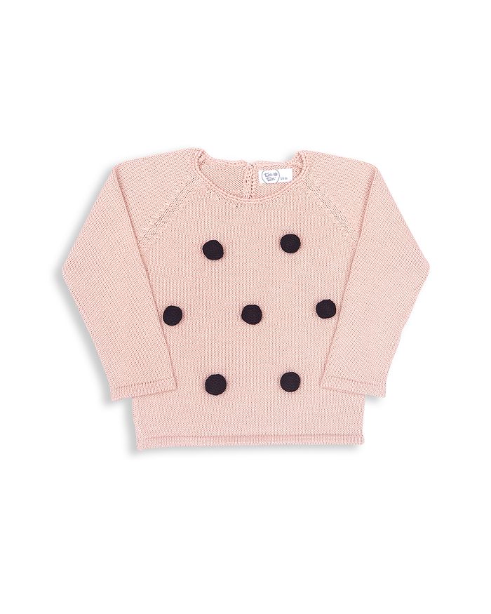 Tun Tun Girls' Pom Pom Sweater - Baby In Black/pink | ModeSens