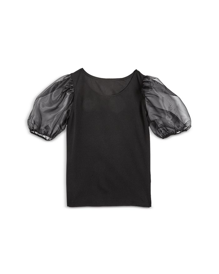 AQUA Girls' Sheer Puff Sleeve Top, Big Kid - 100% Exclusive ...