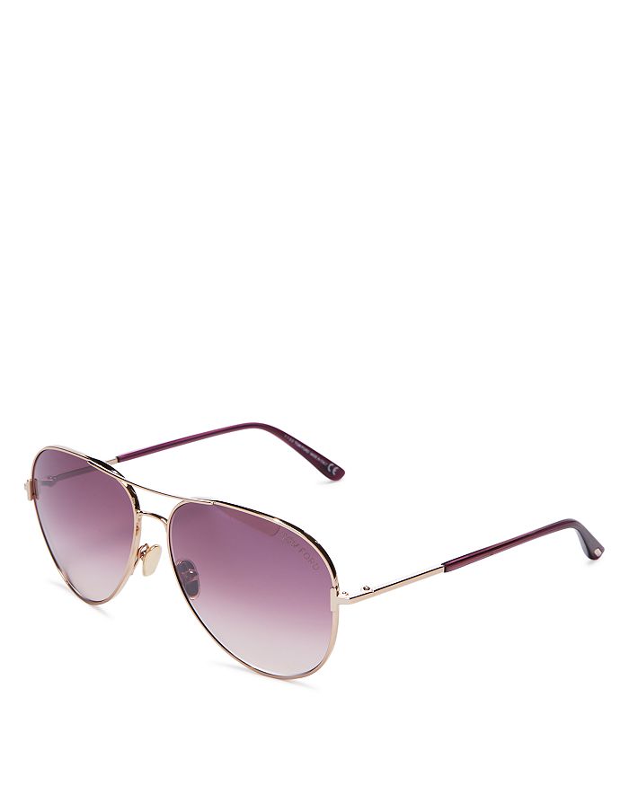 Tom Ford Clark Brow Bar Aviator Sunglasses, 59mm | Bloomingdale's