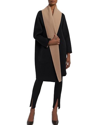Theory Double-Faced Wool & Cashmere Scarf Coat | Bloomingdale's