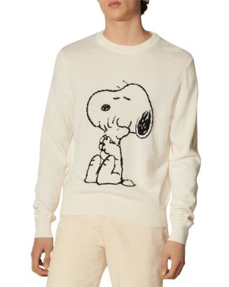 Sandro Wool Blend Snoopy Jacquard Straight Fit Crewneck Sweater ...
