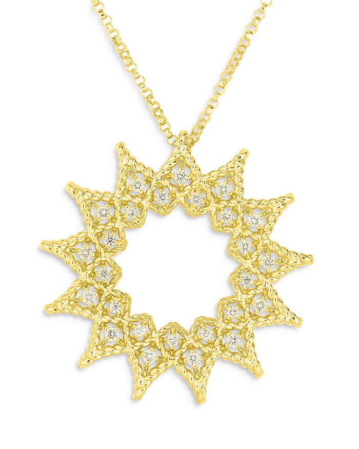 Roberto Coin 18K Yellow Gold Roman Barocco Diamond Starburst Pendant ...