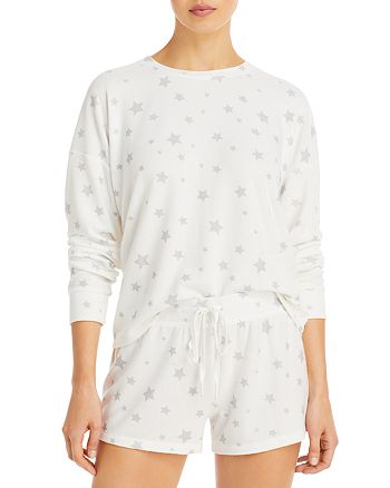 AQUA Star Print Shorts Pajama Set | Bloomingdale's