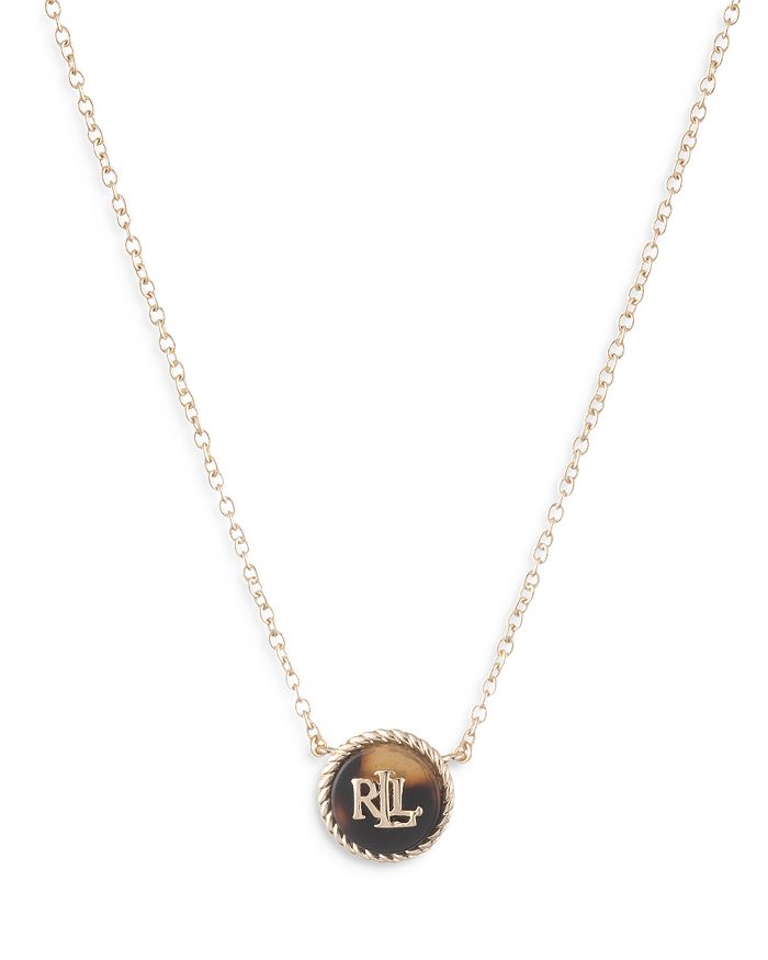 Ralph Lauren Monogram Pendant Necklace, 16" | Bloomingdale's