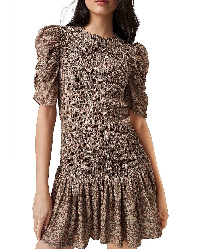 FRENCH CONNECTION Printed Smocked Dress | Bloomingdale's