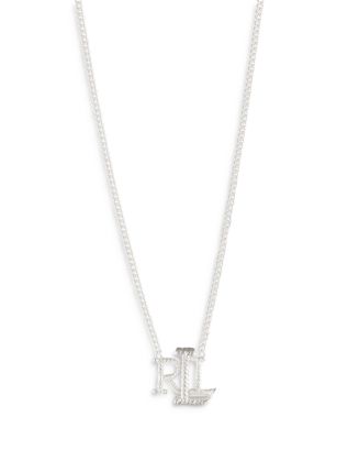 Ralph Lauren LRL Logo Pendant Necklace, 17" | Bloomingdale's