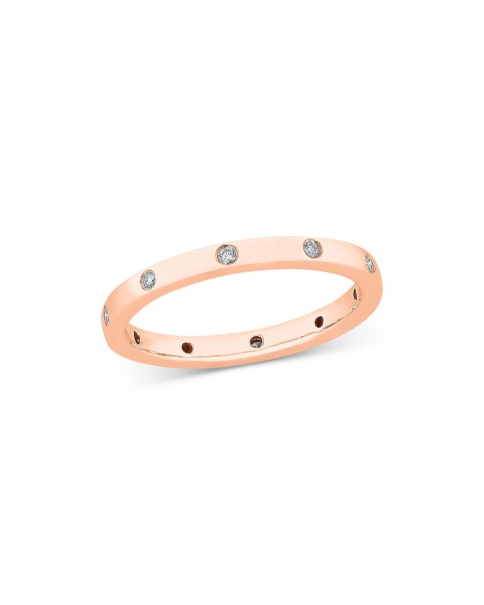 Bloomingdale's Diamond Burnished Set Stacking Band in 14K Rose Gold, 0. ...